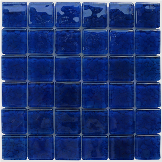 China Bathroom Wall Blue Color Glass Mosaic Tile manufacturers ...